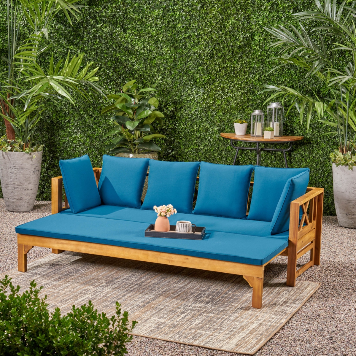 Click here for Rustic Acacia Wood Expandable Daybed With Water-Re... prices