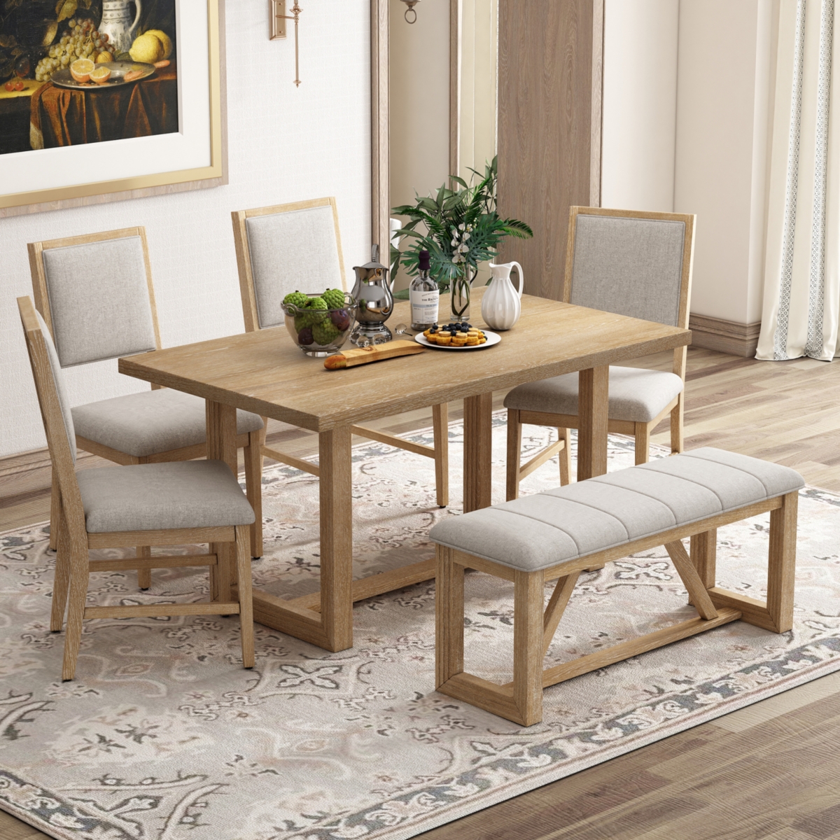 Click here for 6-Piece Retro Dining Set  1 Rectangular Table with... prices
