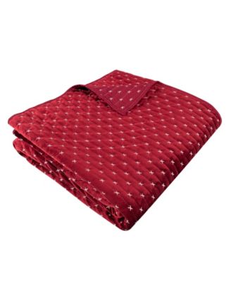 Levtex Cross Stitch Velvet Quilted Throw, 50" x 60" - Macy's