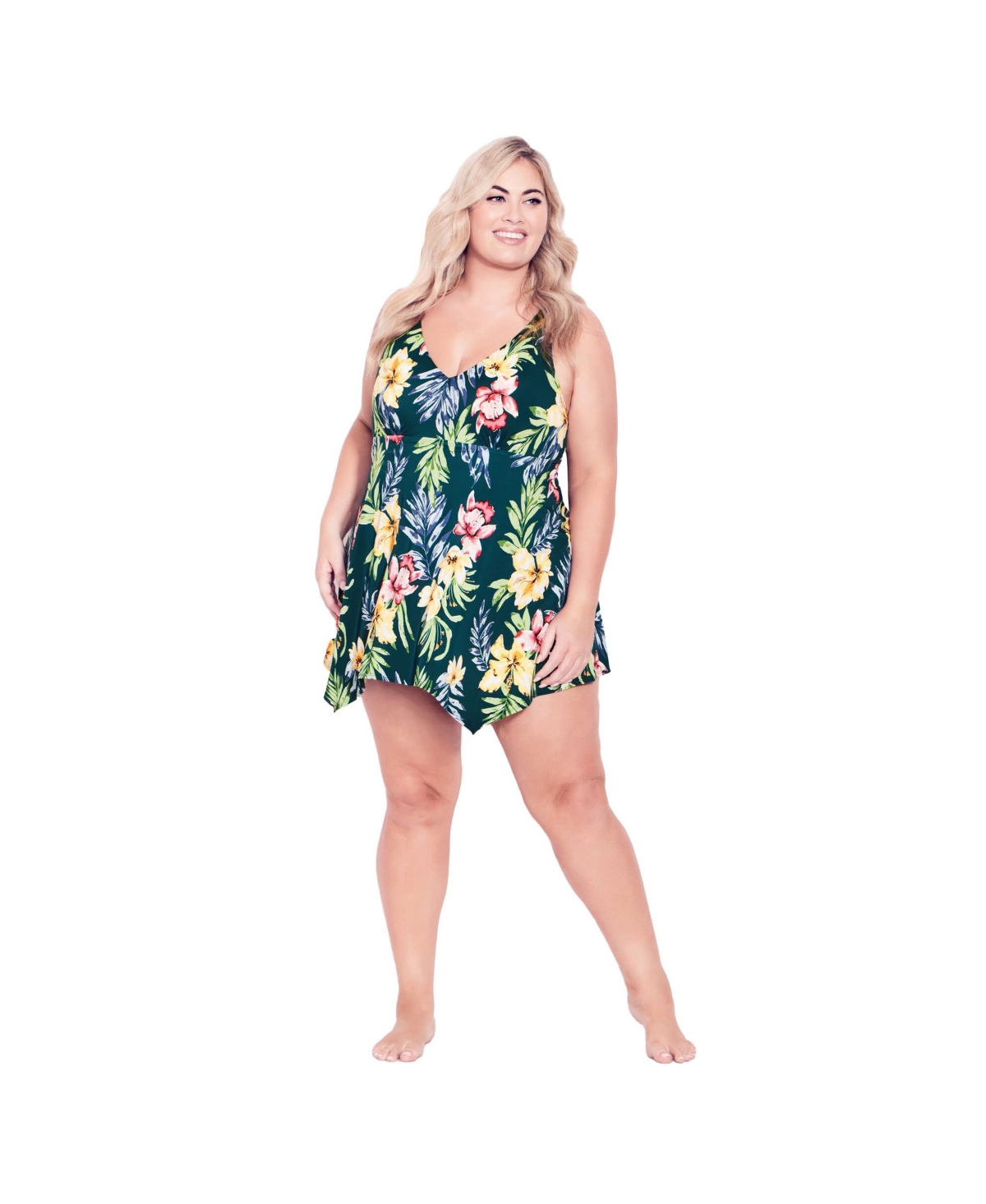 Click here for Avenue Womens Sharkbite Print Swim Dress - Raven prices