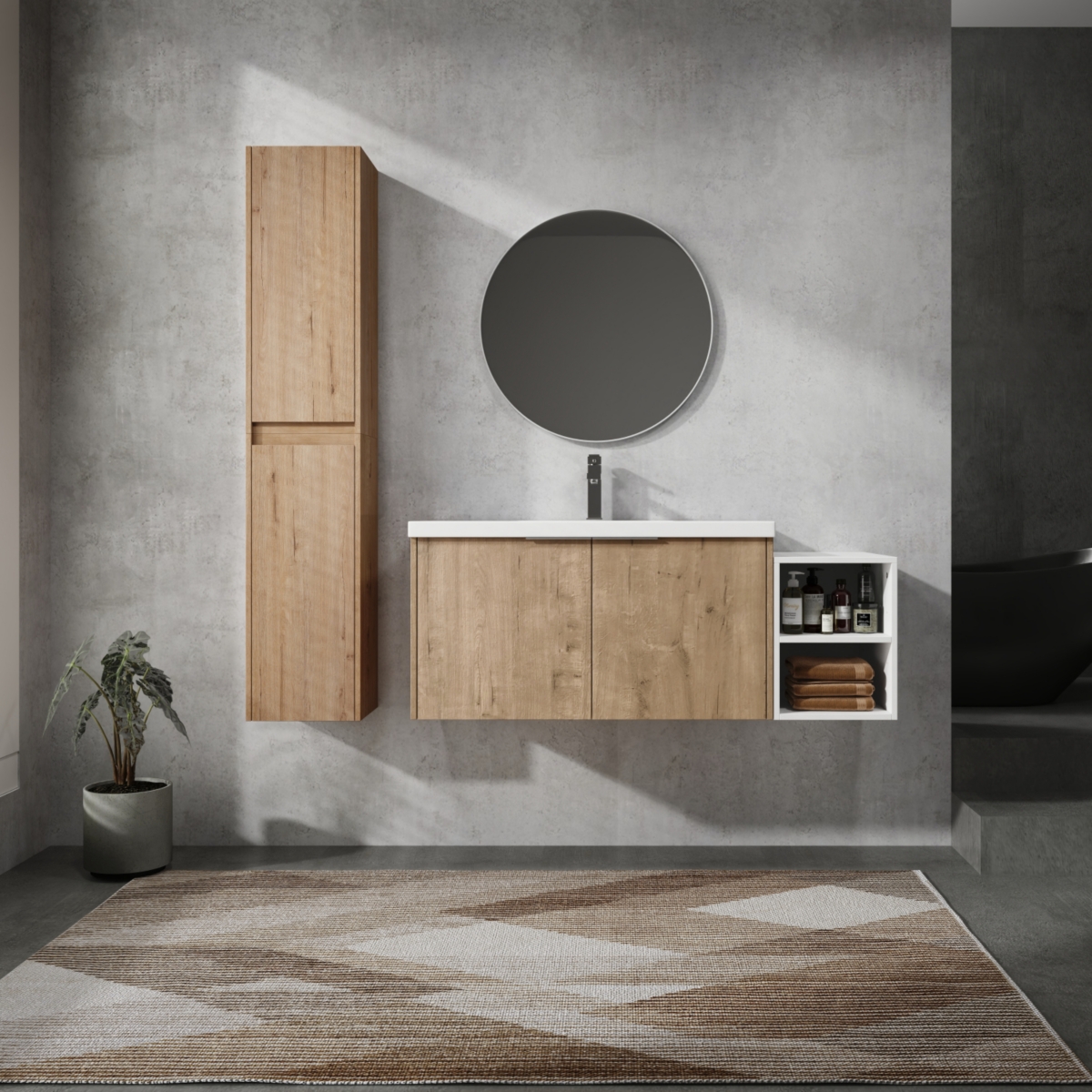 Click here for 48" Wall-Mounted Bathroom Vanity With Sink an... prices