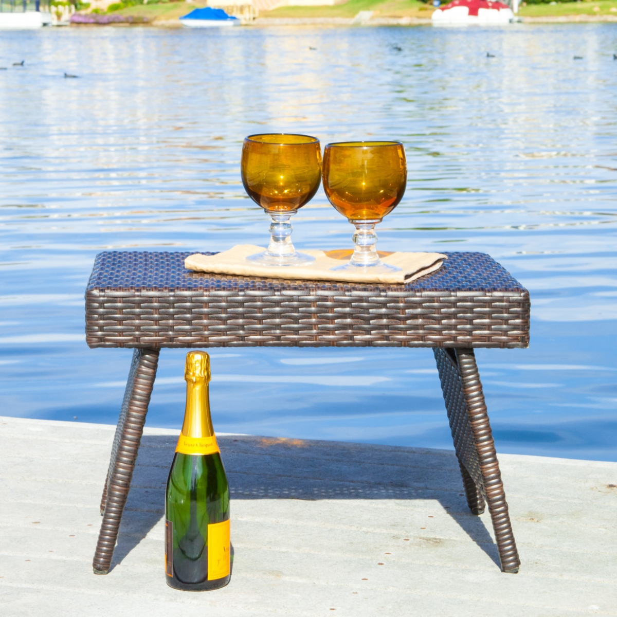 Click here for Foldable Rattan Snack Table: Lap Comfort  Outdoor... prices