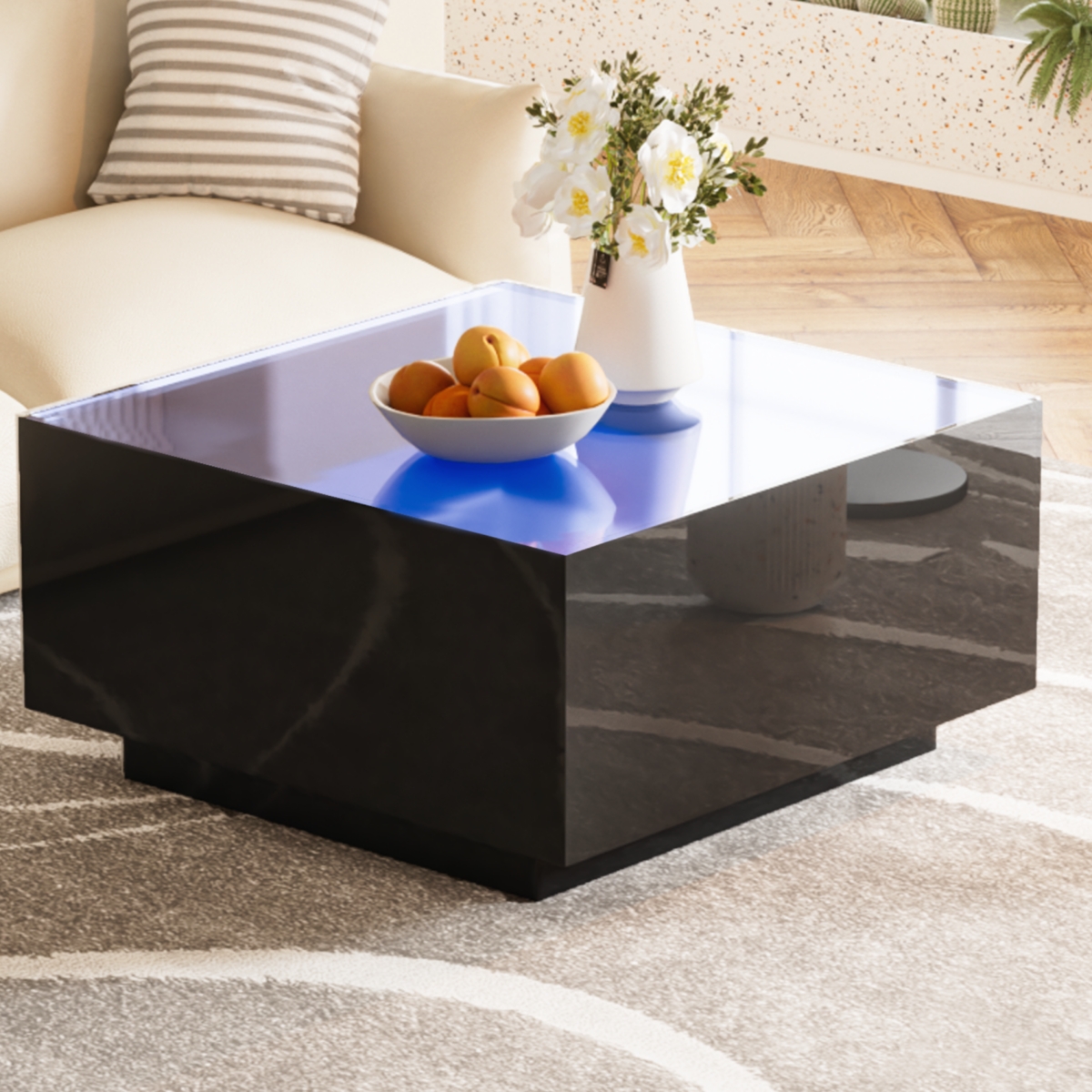 Click here for Streamdale Modern Led Coffee Table with Frosted Gl... prices