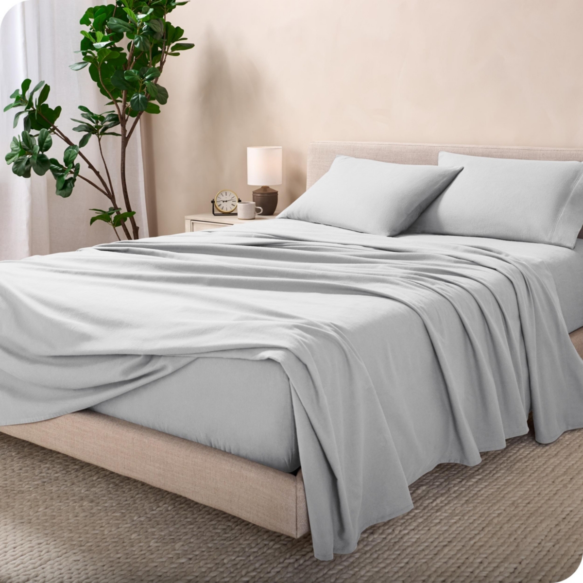 Click here for Bare Home Cotton Flannel Sheet Set - Cloud grey prices