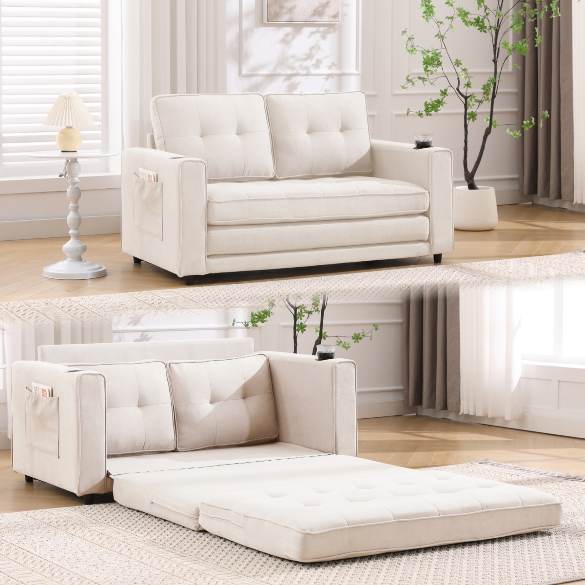 Click here for Streamdale Furniture 3-in-1 Upholstered Futon Sofa... prices