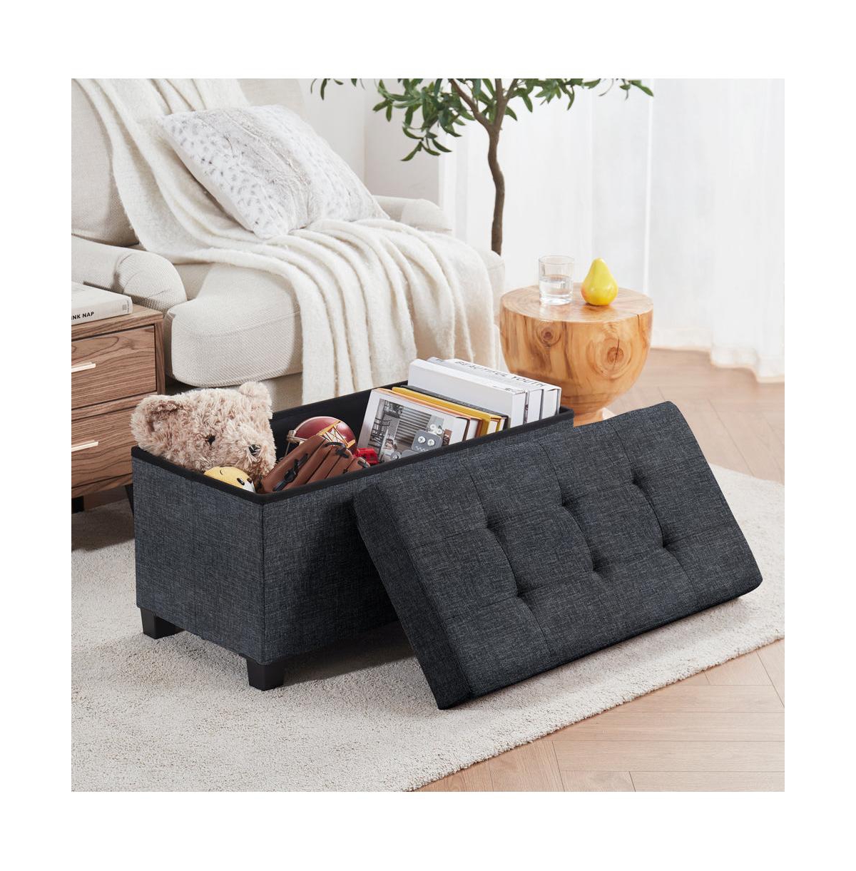 Click here for Ornavo Home Foldable Tufted 30 Inch Linen Bench St... prices