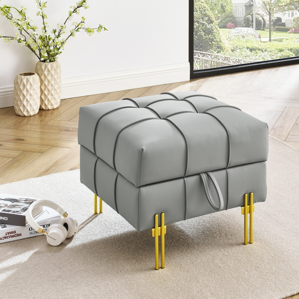 Click here for 22 inches Anti-scratch Leather Storage Ottoman  Pe... prices