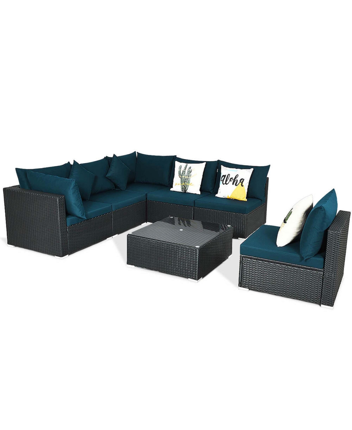 Click here for Costway 7PCS Patio Rattan Sofa Set Sectional Conve... prices