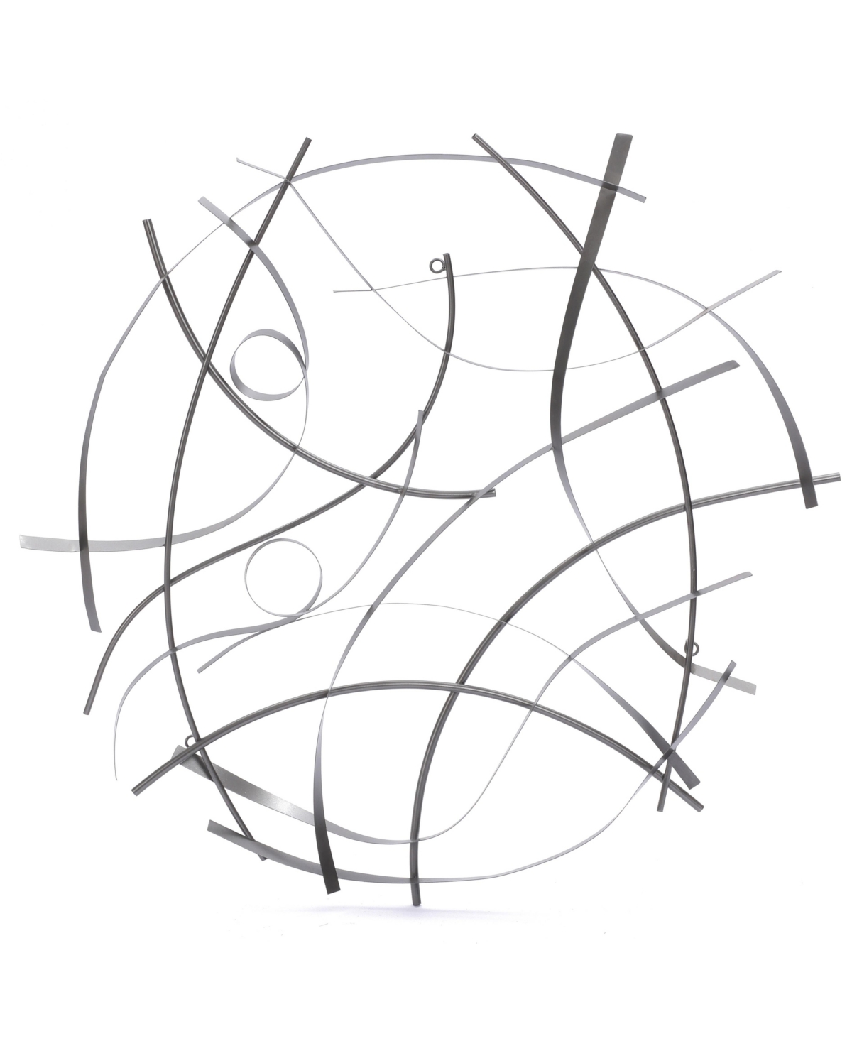 Click here for LuxenHome Silver and Gray Abstract Round Metal Wal... prices