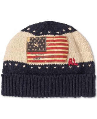 Polo Ralph Lauren Men's Explorer Flag Patch Beanie - Macy's
