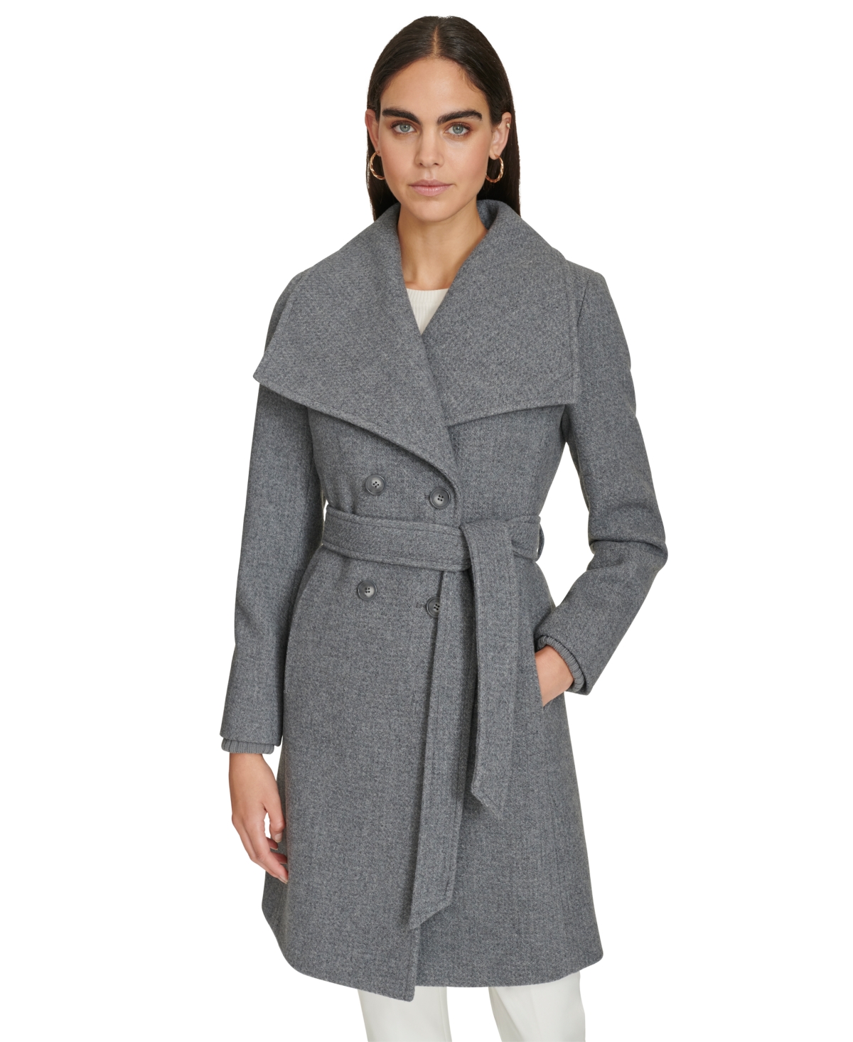 Click here for Calvin Klein Womens Double-Breasted Belted Coat -... prices