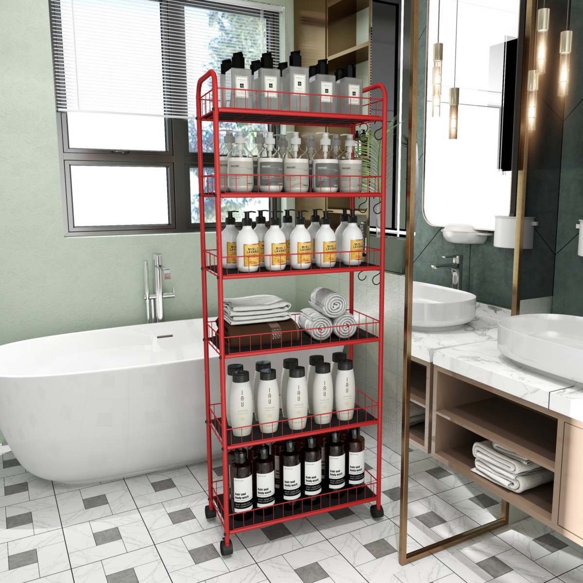 Click here for Streamdale 6-Tier Rolling Storage Cart with Basket... prices