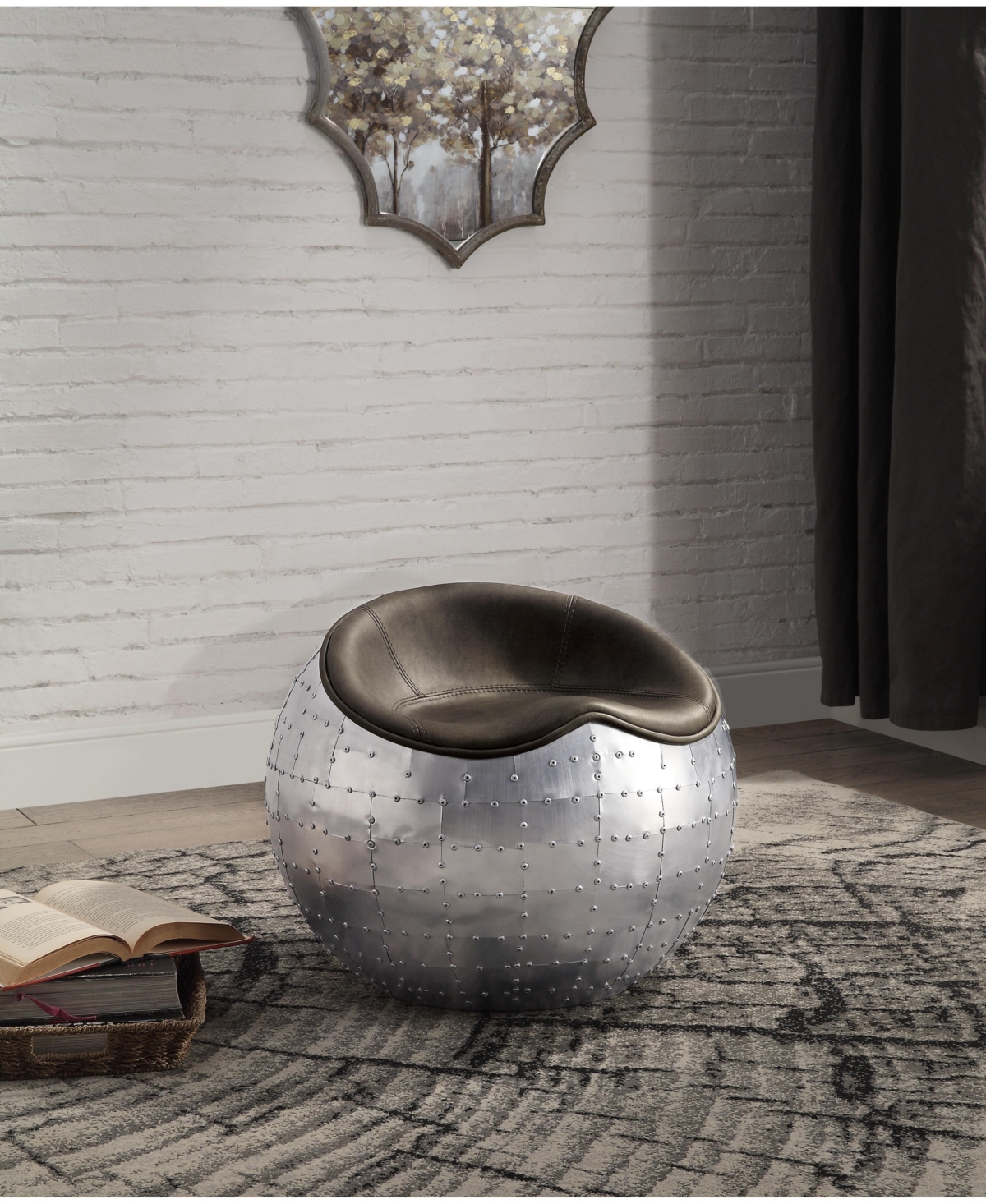 Click here for Brancaster Ottoman  Antique Emerald Top Grain Leat... prices