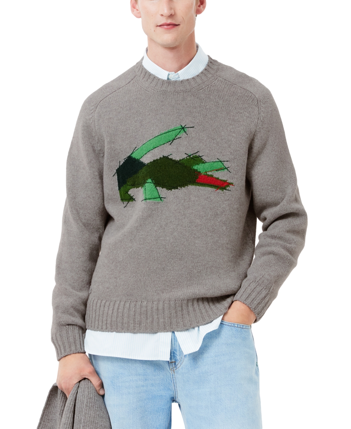 Click here for Lacoste Mens Patch Crocodile Crewneck Sweater - W9... prices