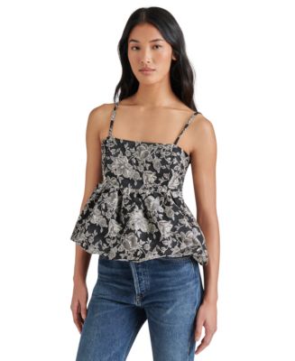 Steve Madden Women's Bodi Floral Brocade Peplum Top - Macy's
