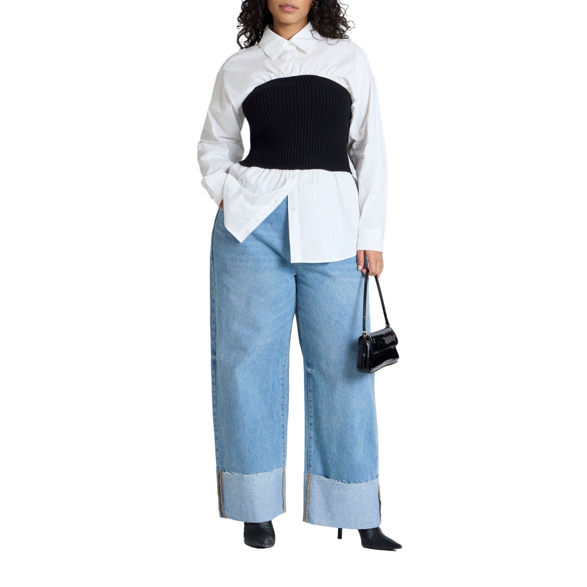 Click here for Eloquii Womens Plus Size Tall Cuff Jean - Light wa... prices