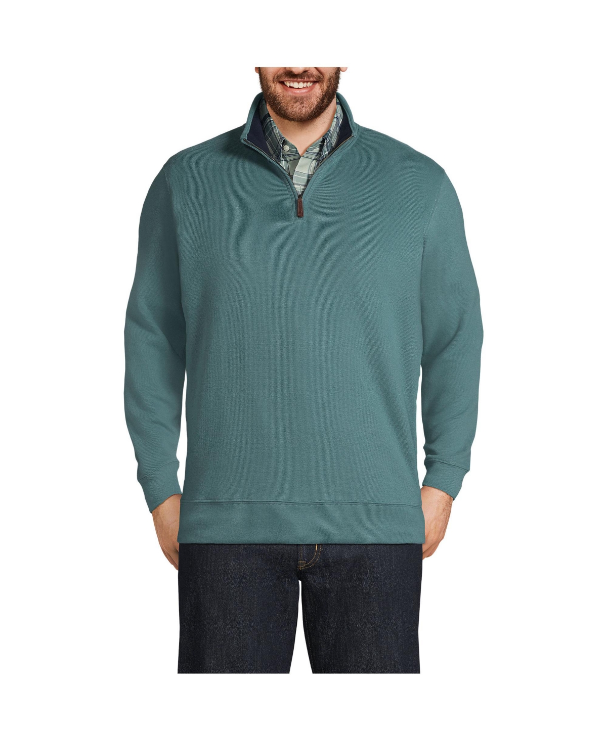 Click here for Lands End Big & Tall Bedford Rib Quarter Zip Sweat... prices
