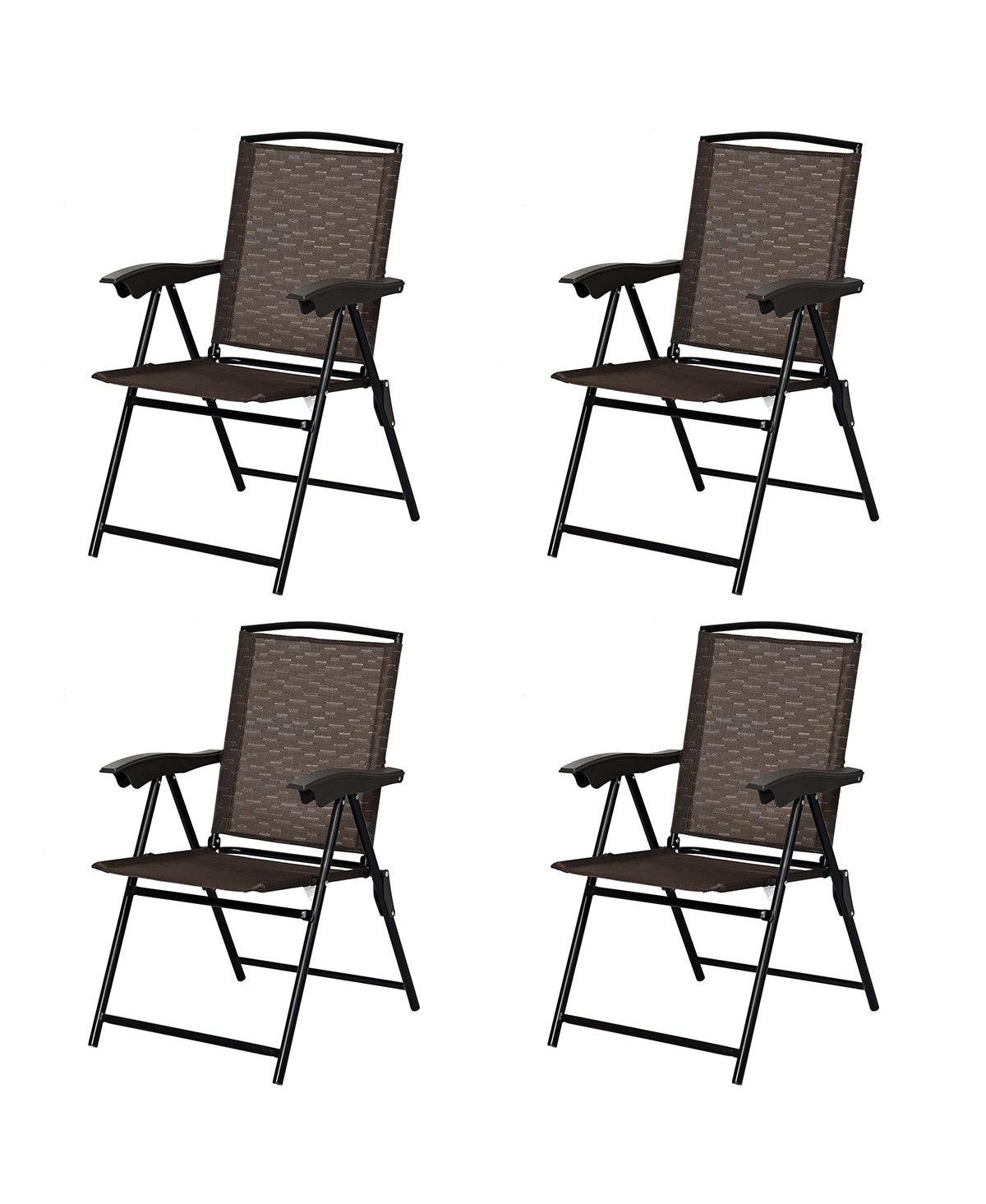 Click here for Sugift 4 Pieces Folding Dining Chairs with Steel A... prices