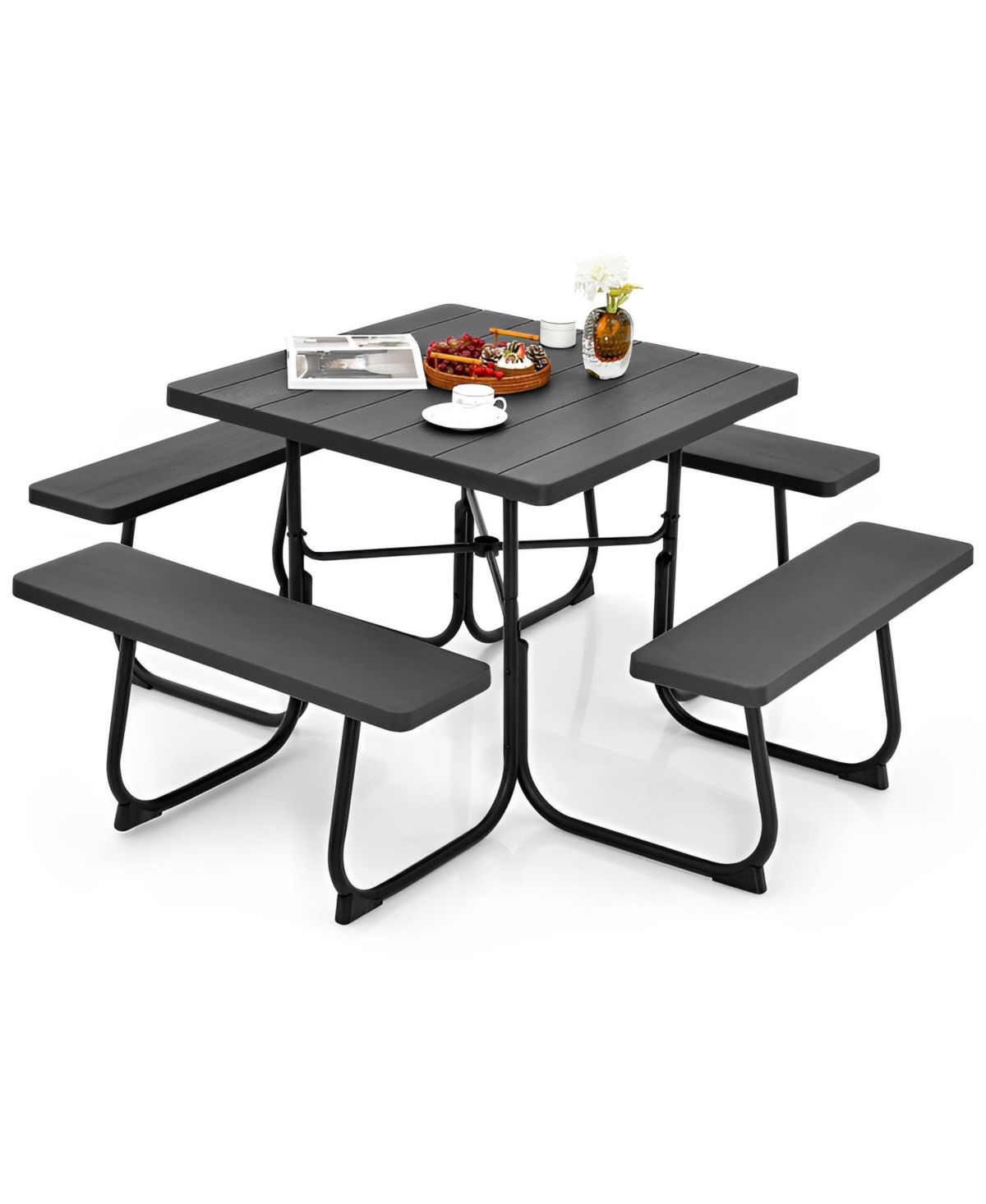 Click here for Outdoor Picnic Table with 4 Benches and Umbrella H... prices