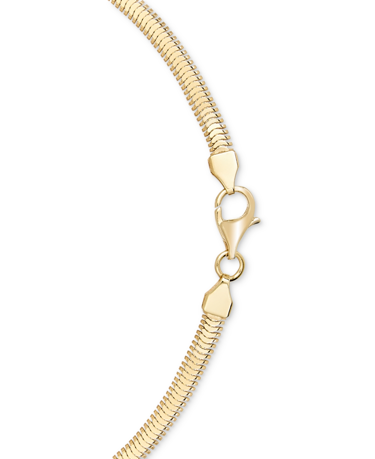 Macy's Diamond Cut Snake Chain 18" Necklace (3mm) In 10k Yellow Gold ...