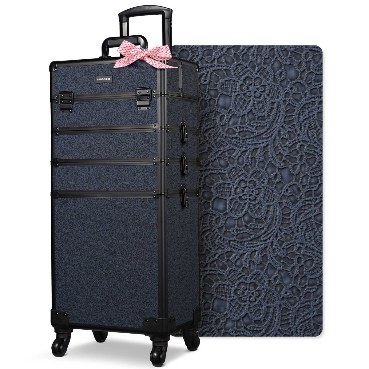 Click here for Byootique 4in1 Rolling Makeup Train Case Cosmetic... prices