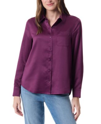 Gloria Vanderbilt Women's Larissa Solid-Color Button Shirt - Macy's