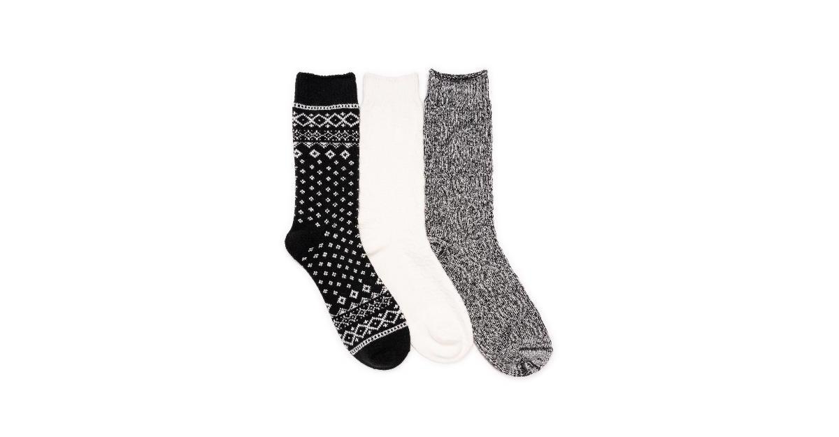 Click here for Muk Luks Womens 3 Pack Boot Socks - Black prices