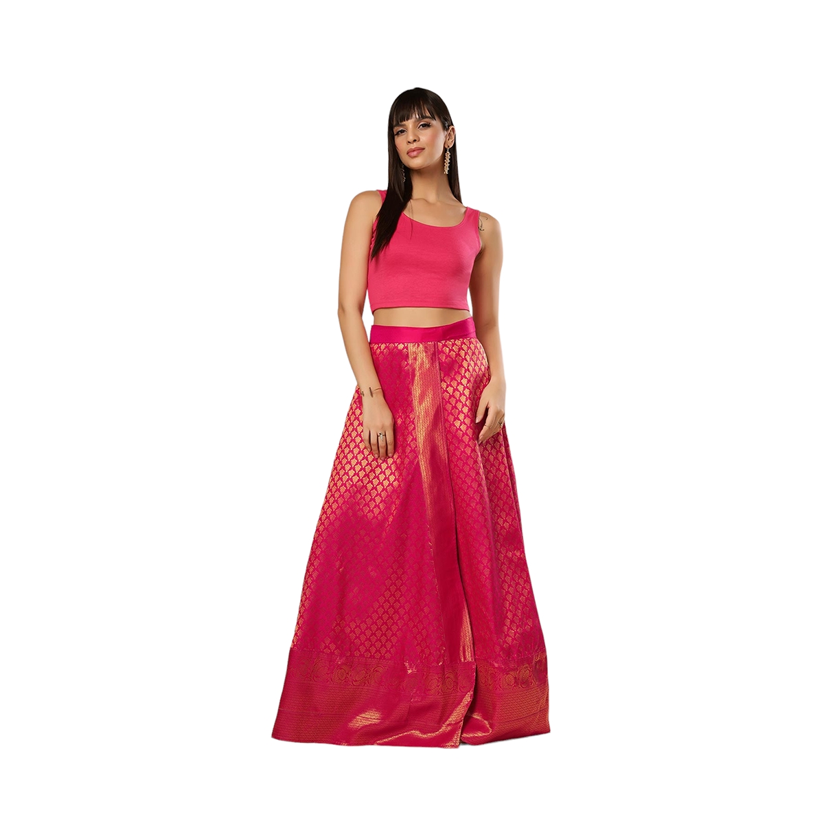 Click here for One Minute Saree Womens Gauri Silk Blend Floral Ba... prices
