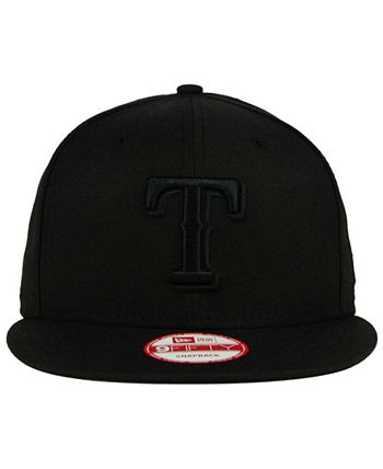 New Era Texas Rangers Black on Black 9FIFTY Snapback Cap - Macy's
