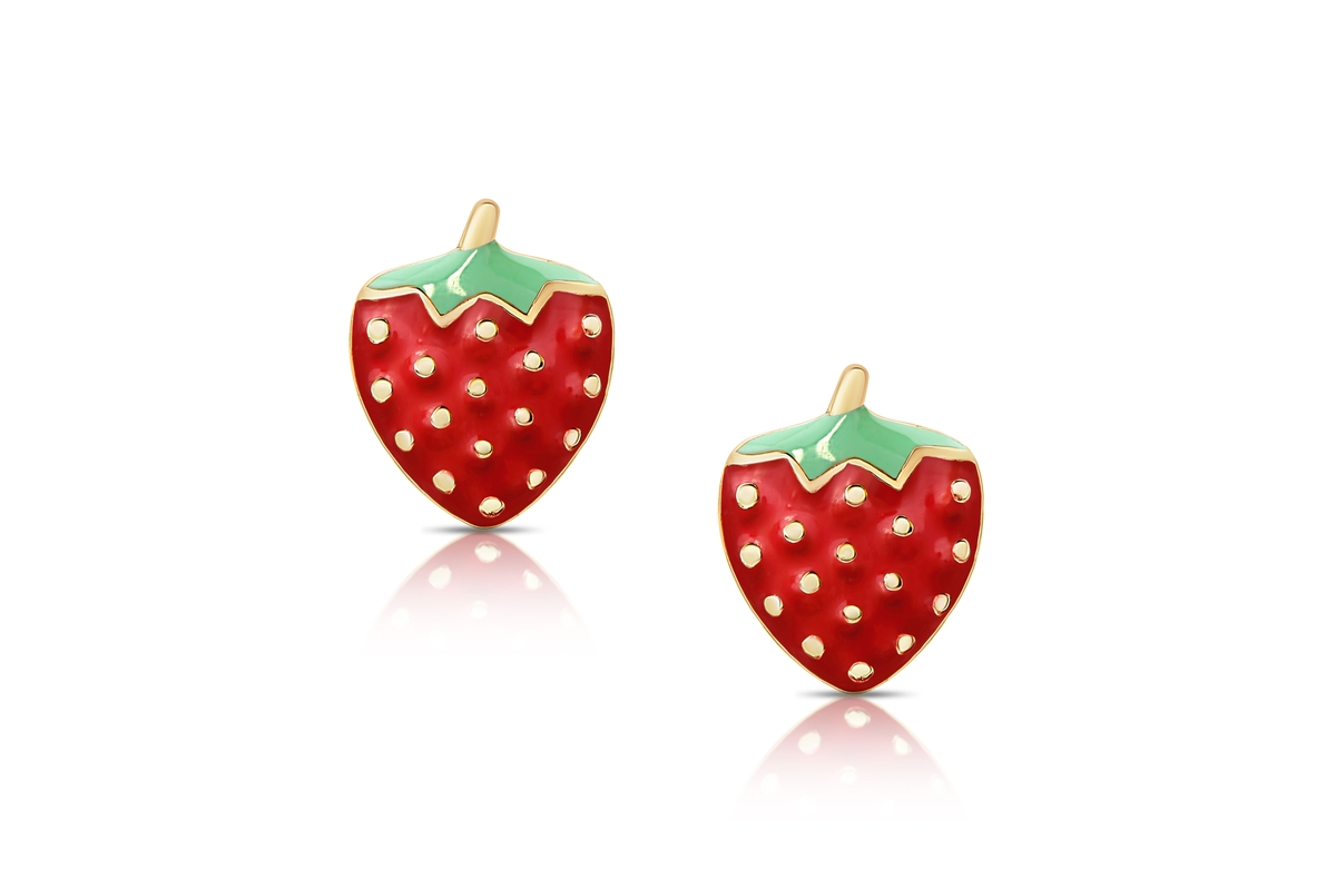 Click here for Lily Nily Girls Strawberry Stud Earrings - Red prices