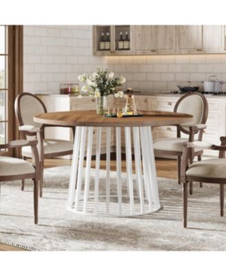 Tribesigns 47" Round Dining Table for 4-6 People, Farmhouse Dinning ...