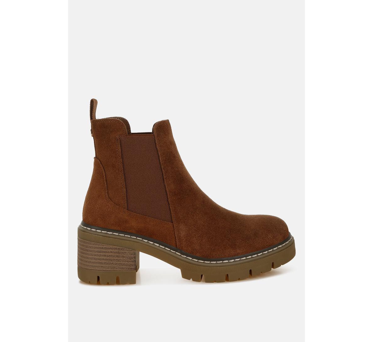 Click here for Vostok Suede Chunky Chelsea Boots Women - Brown prices