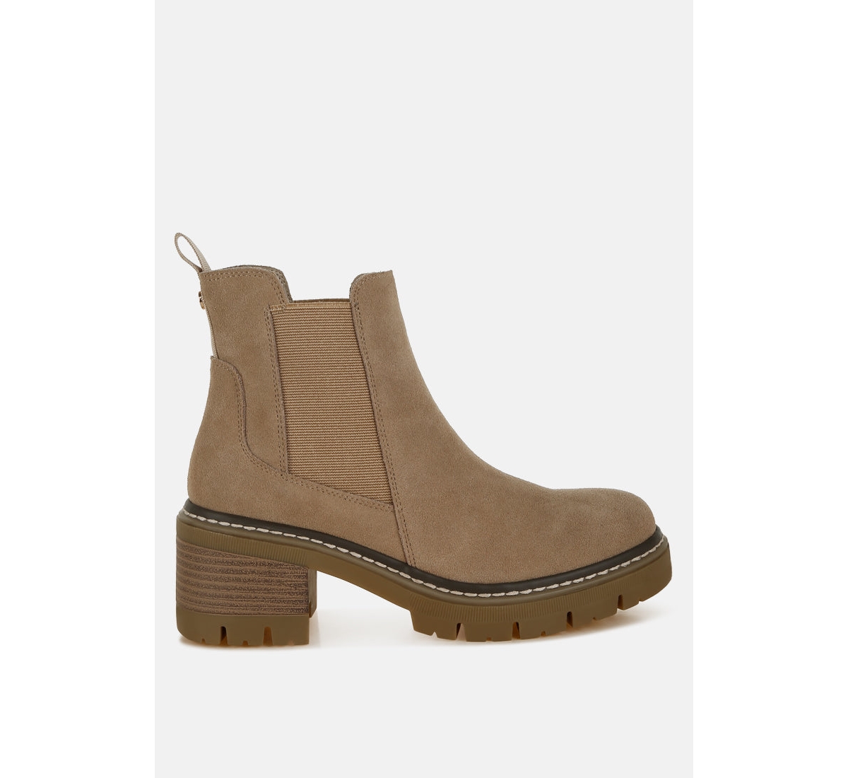 Click here for Vostok Suede Chunky Chelsea Boots Women - Light be... prices