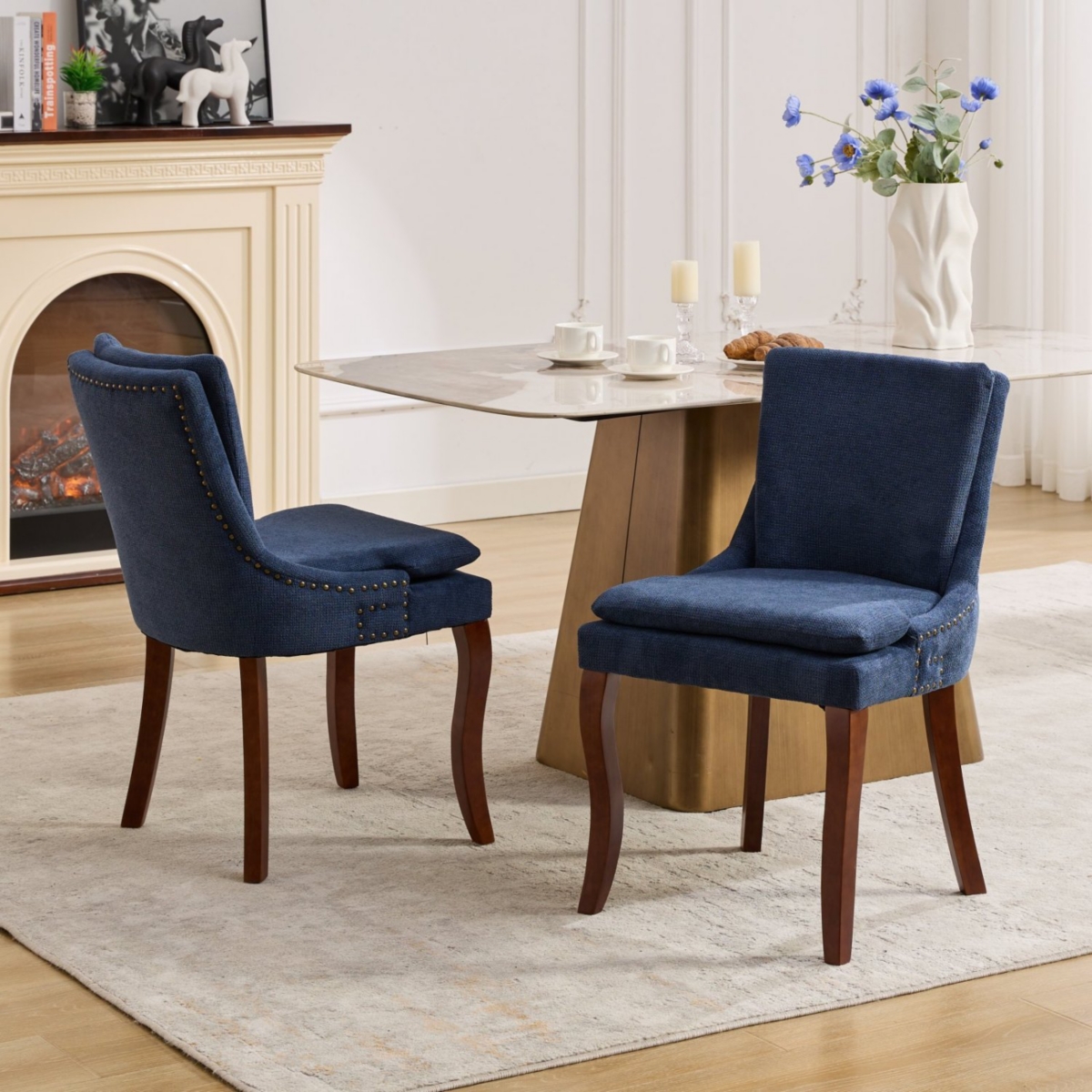 Click here for Streamdale Double-Layer Chenille Dining Chair Set... prices