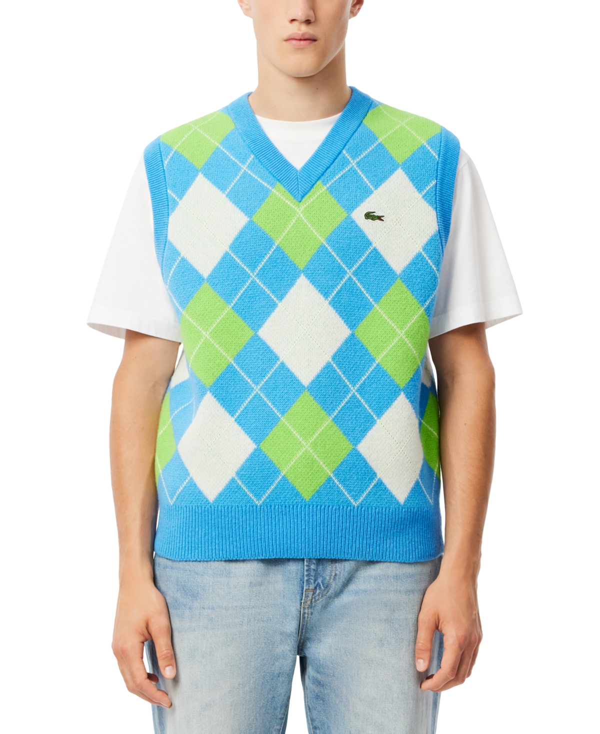 Click here for Lacoste Mens Classic Argyle Sweater - IBS - Argent prices