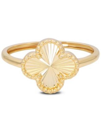 DEVATA Clover Ring in 14K Gold, Size 6, approx. 1.5 grams - Macy's