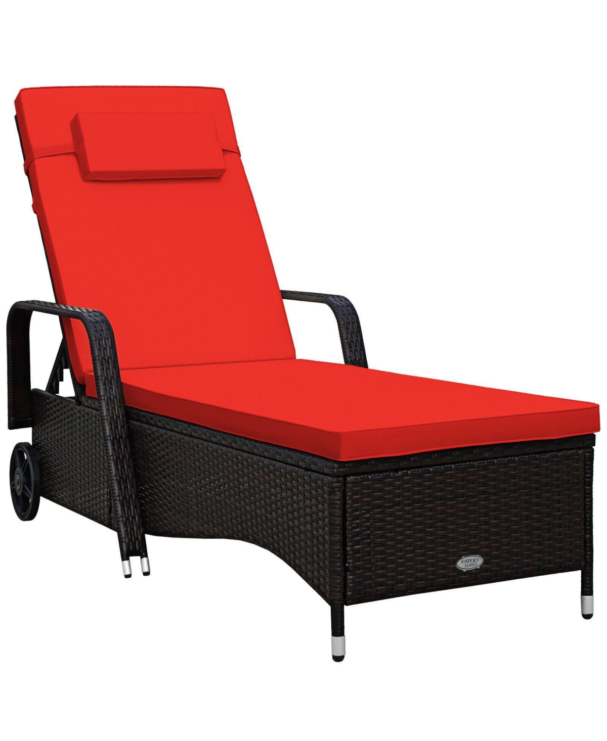 Click here for Sugift Outdoor Recliner Cushioned Chaise Lounge wi... prices