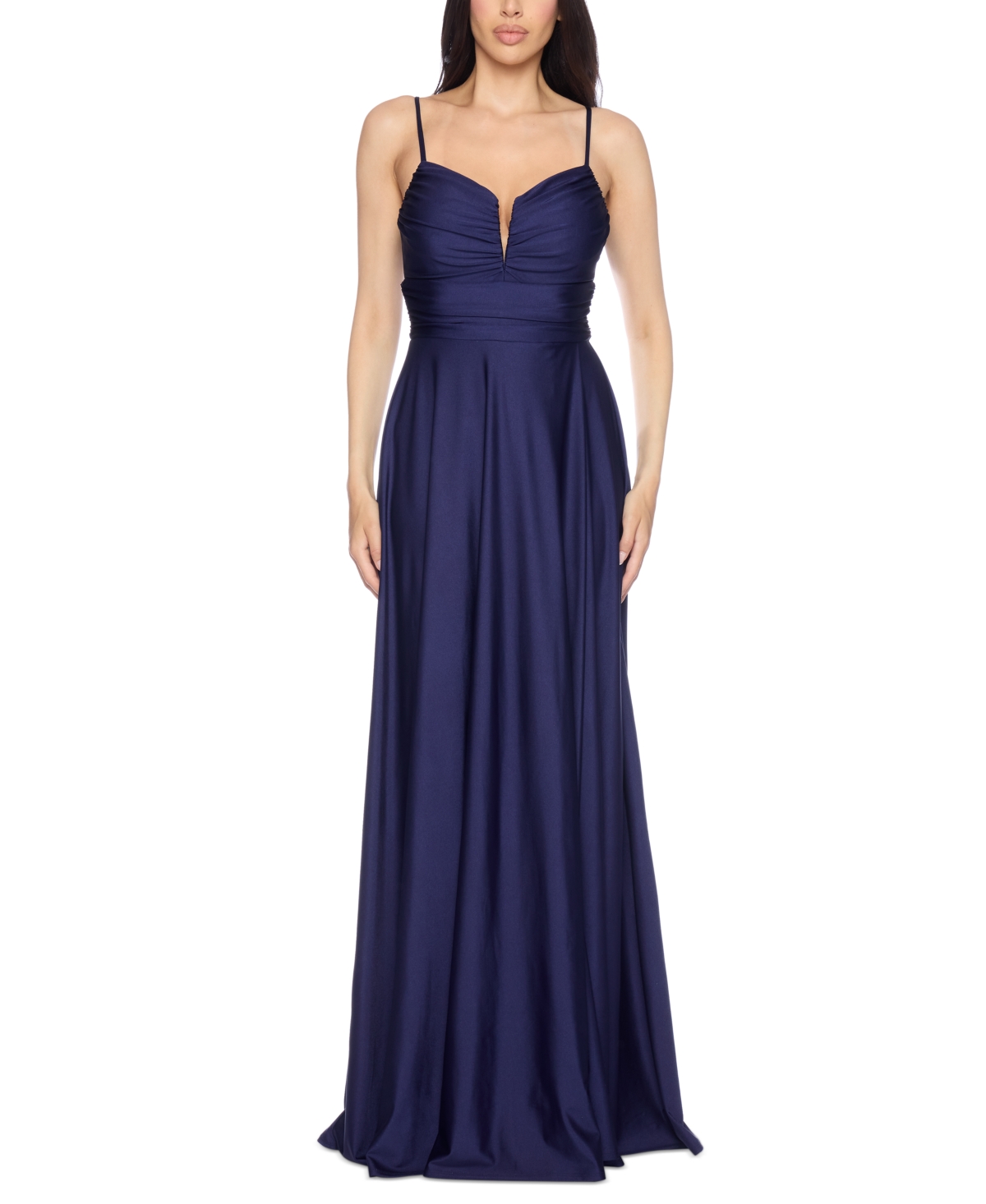 Click here for B Darlin Juniors Sleeveless V-Neck Jersey Gown  Cr... prices