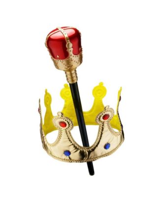 Dress Up America Kids Pretend Play Gold Crown and Scepter Set - Macy's