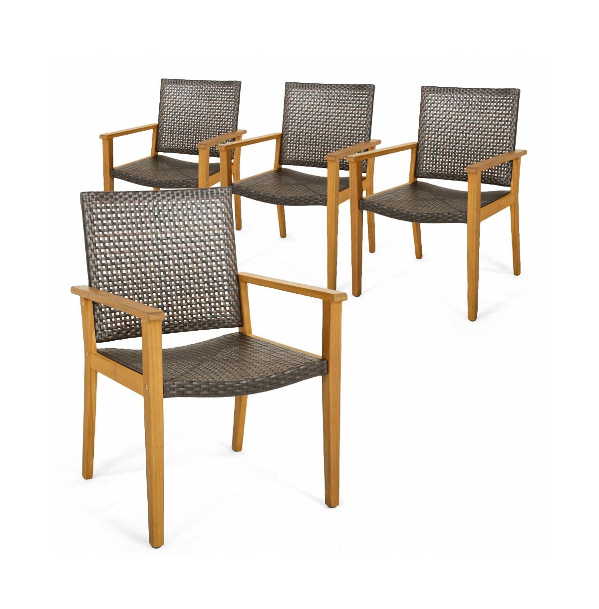 Click here for Sugift Set of 4 Outdoor Rattan Chair with Sturdy A... prices