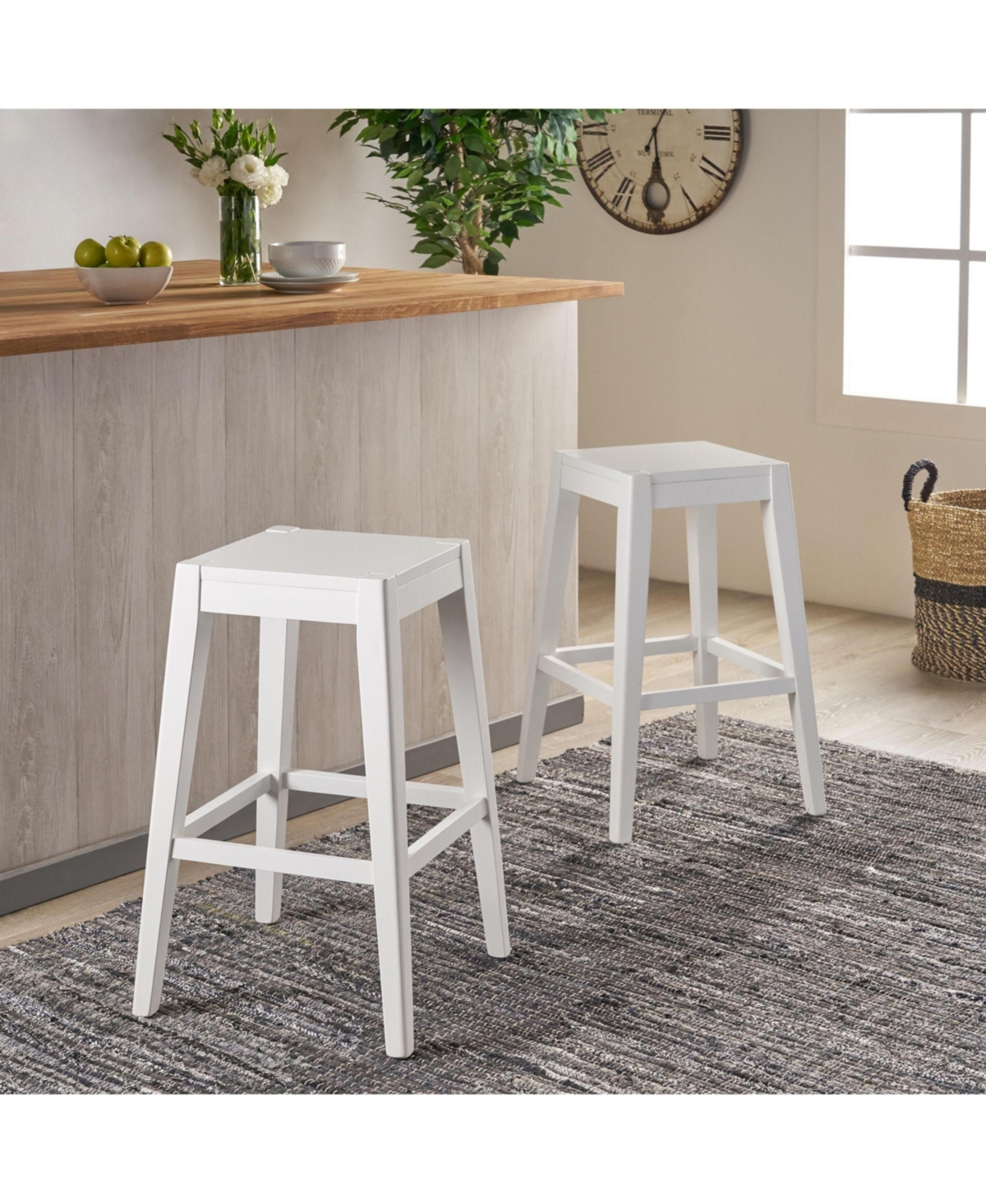 Click here for Streamdale Furniture Set Of 2 Farmhouse Counter St... prices