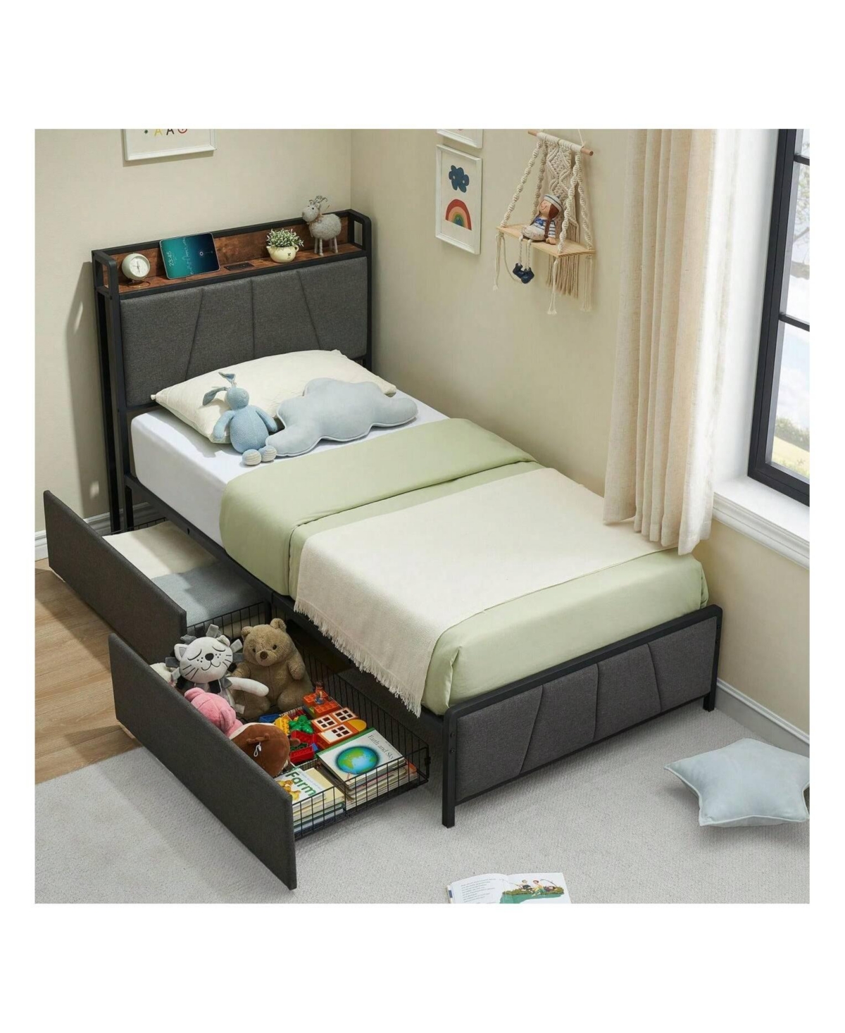 Click here for gaomon Twin/Full/Queen/King Size Bed Frame With 2... prices