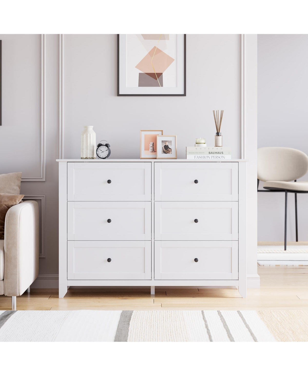 Click here for gaomon White 6 Chest of Drawer Dresser  Modern Dre... prices