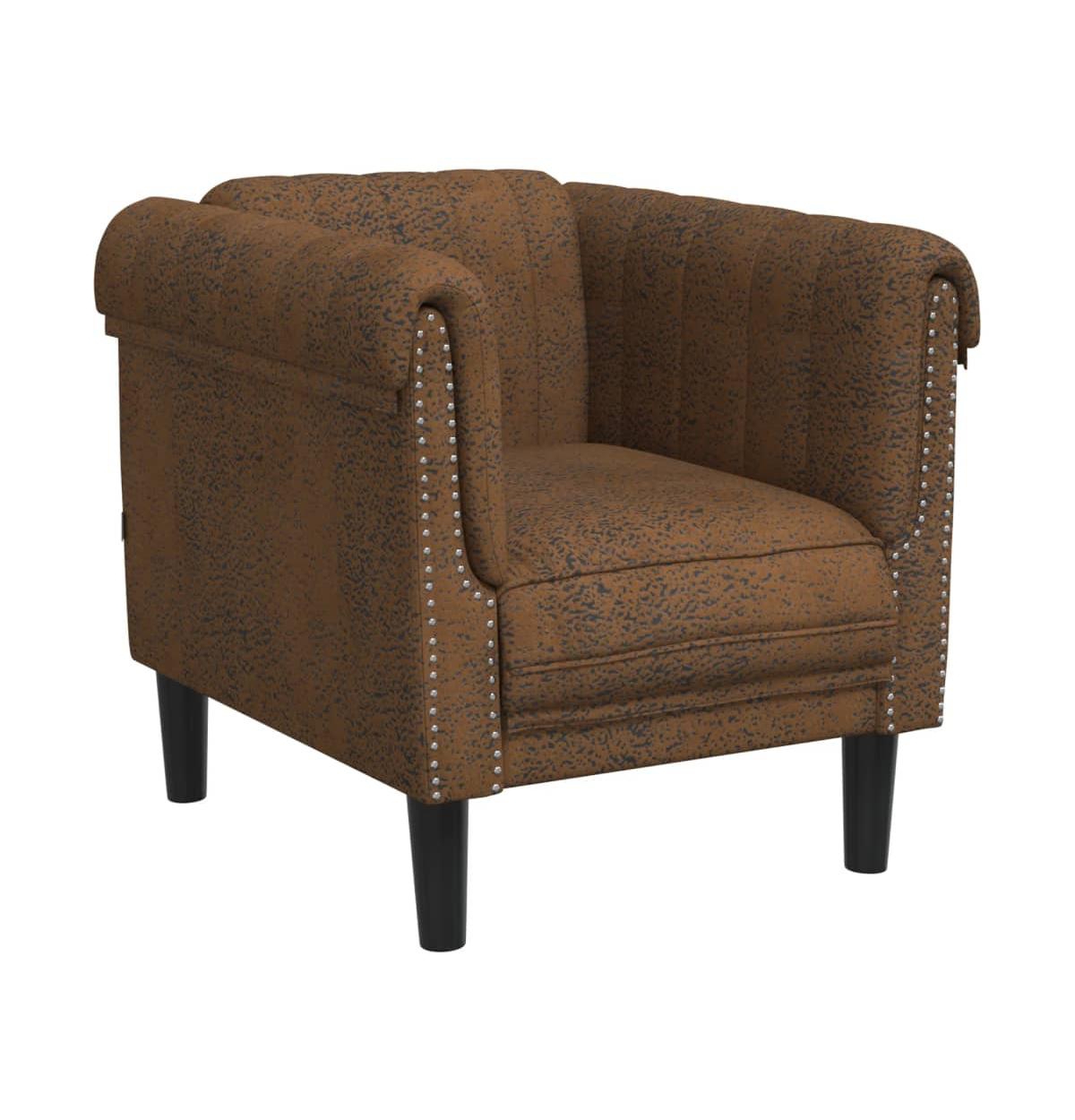 Click here for Sofa Chair Brown Faux Suede Leather - Brown prices
