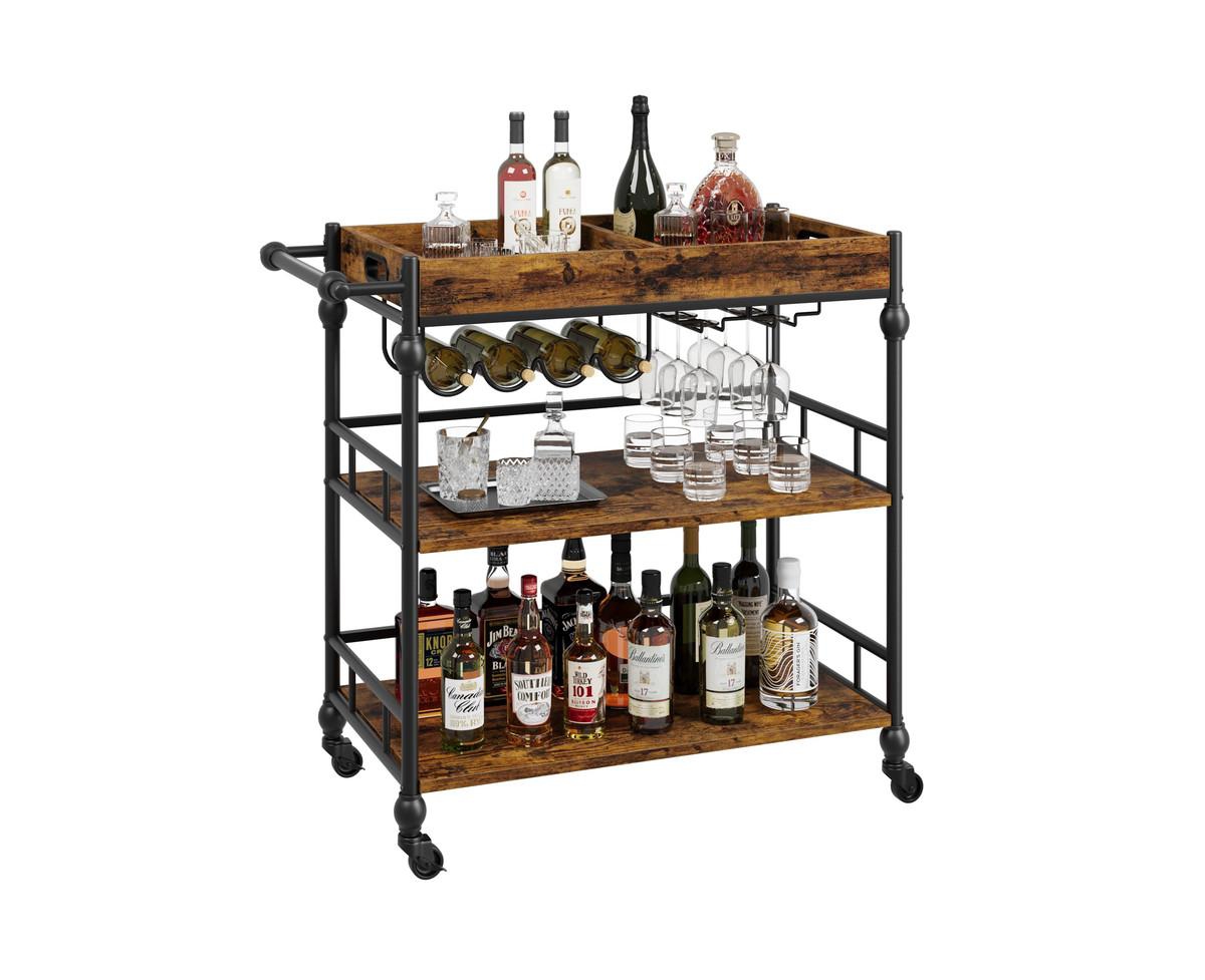 Click here for gaomon 3-Tier Rolling Bar Cart with Wheels  Metal... prices
