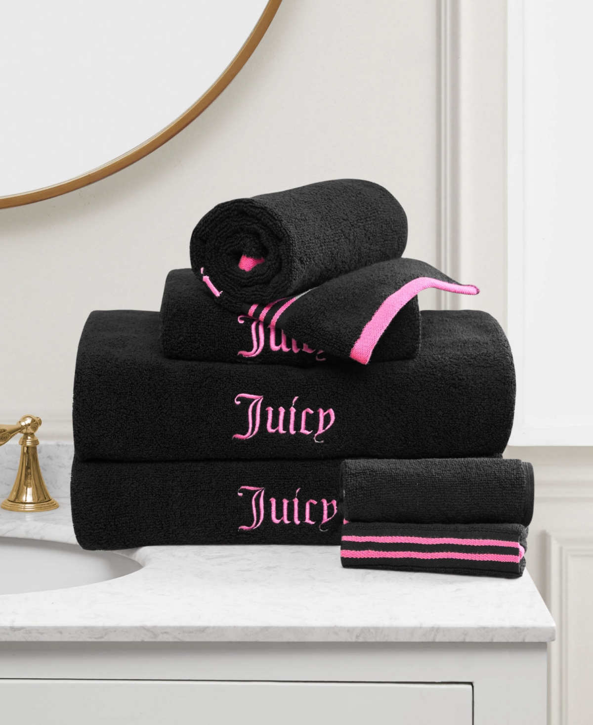 Click here for Juicy Couture Neon Border Cotton 6-Pc. Bath Towel... prices