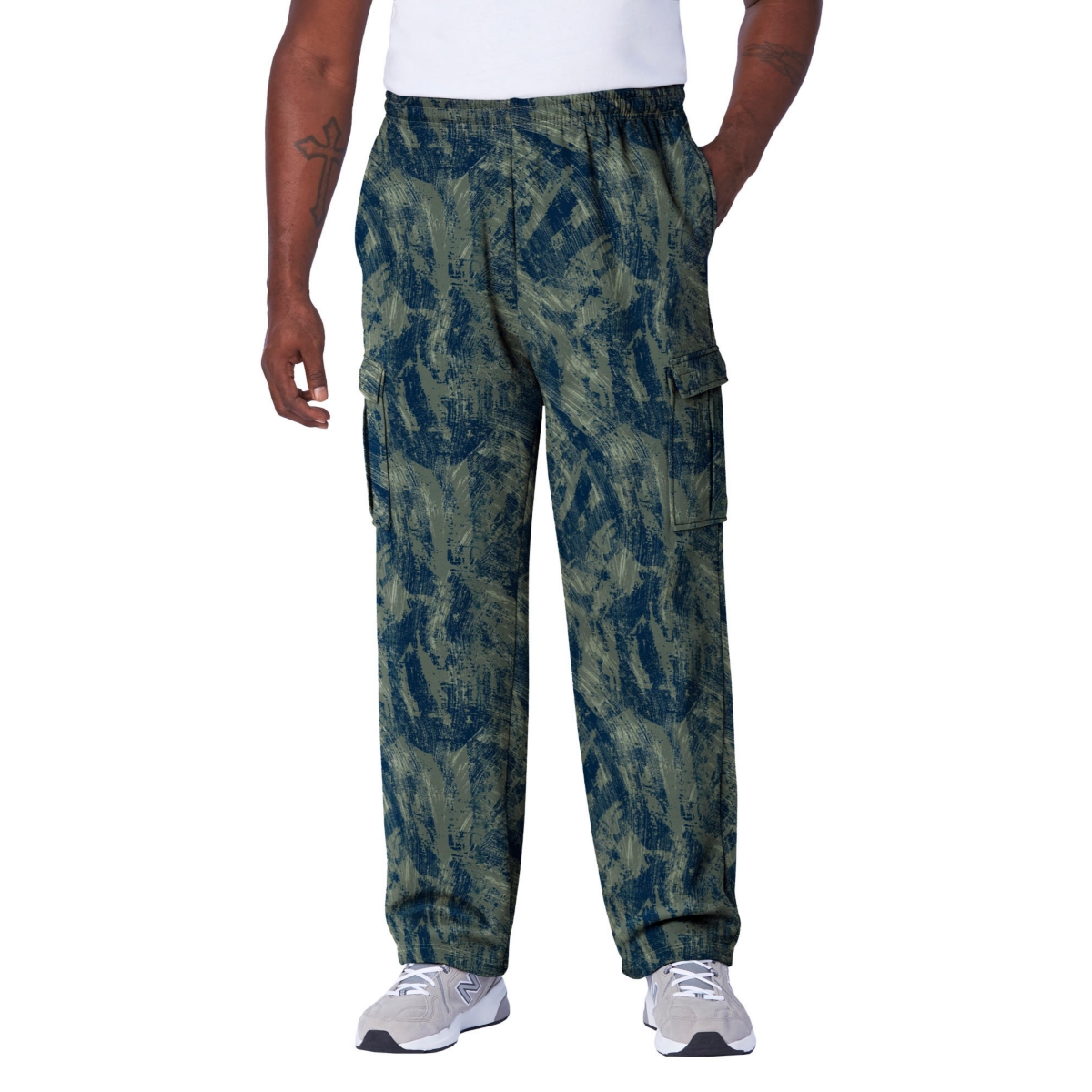 Click here for KingSize Big & Tall Fleece Cargo Sweatpants - Brus... prices