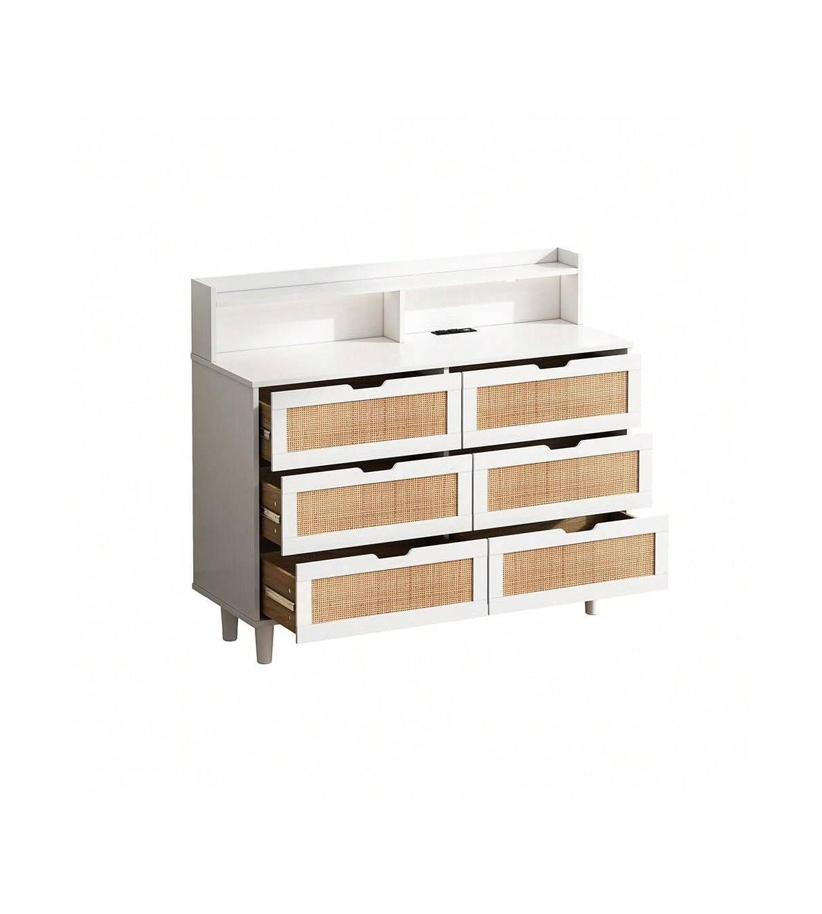 Click here for 43.31 Inch Storage Cabinet 6 Drawer Dresser For Be... prices