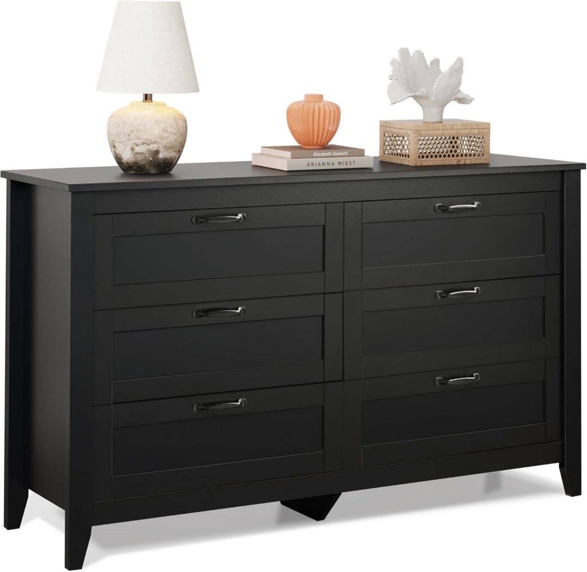 Click here for Wlive 6 Drawer Dresser Retro Chest of Drawers with... prices