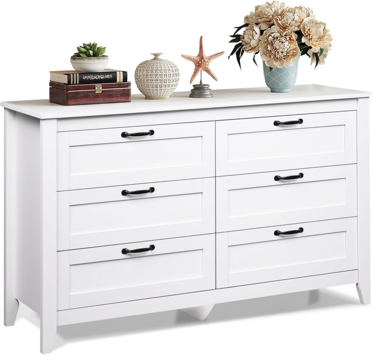 Click here for Wlive 6 Drawer Dresser Retro Chest of Drawers with... prices